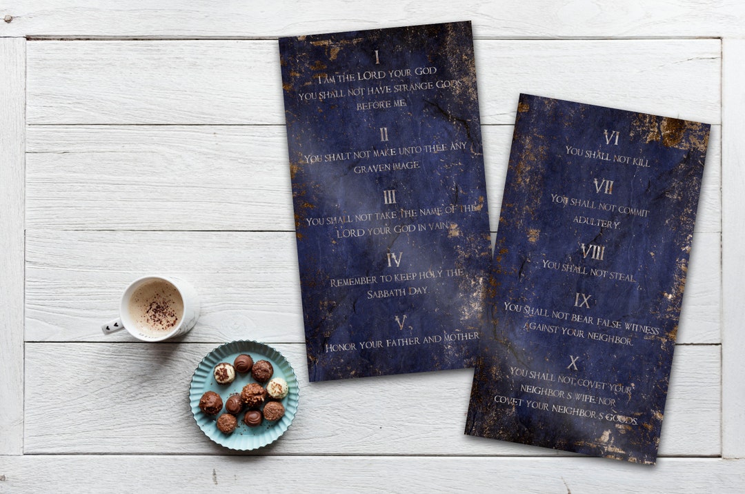 Ten Commandments Tablets Metal Wall Art: Rustic Christian Decor, Two ...