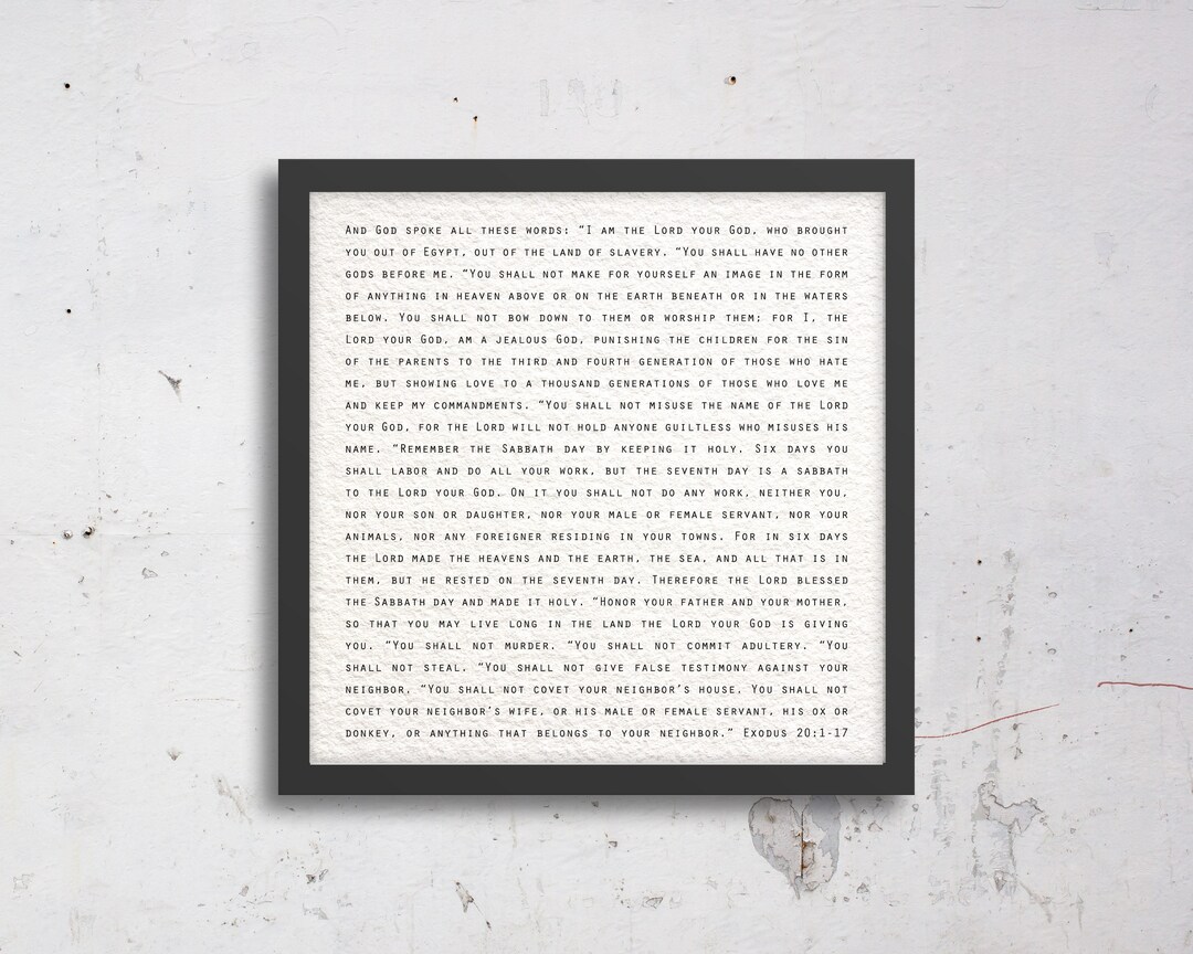 The 10 Commandments, Modern, Scripture, Custom, Wall, Art, Decor, Gift ...