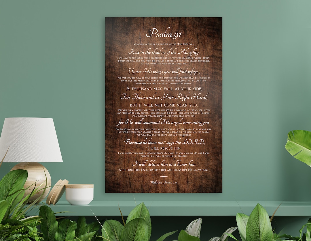 Handcrafted Psalm 91 Wooden Wall Decor: Christian Art - Etsy
