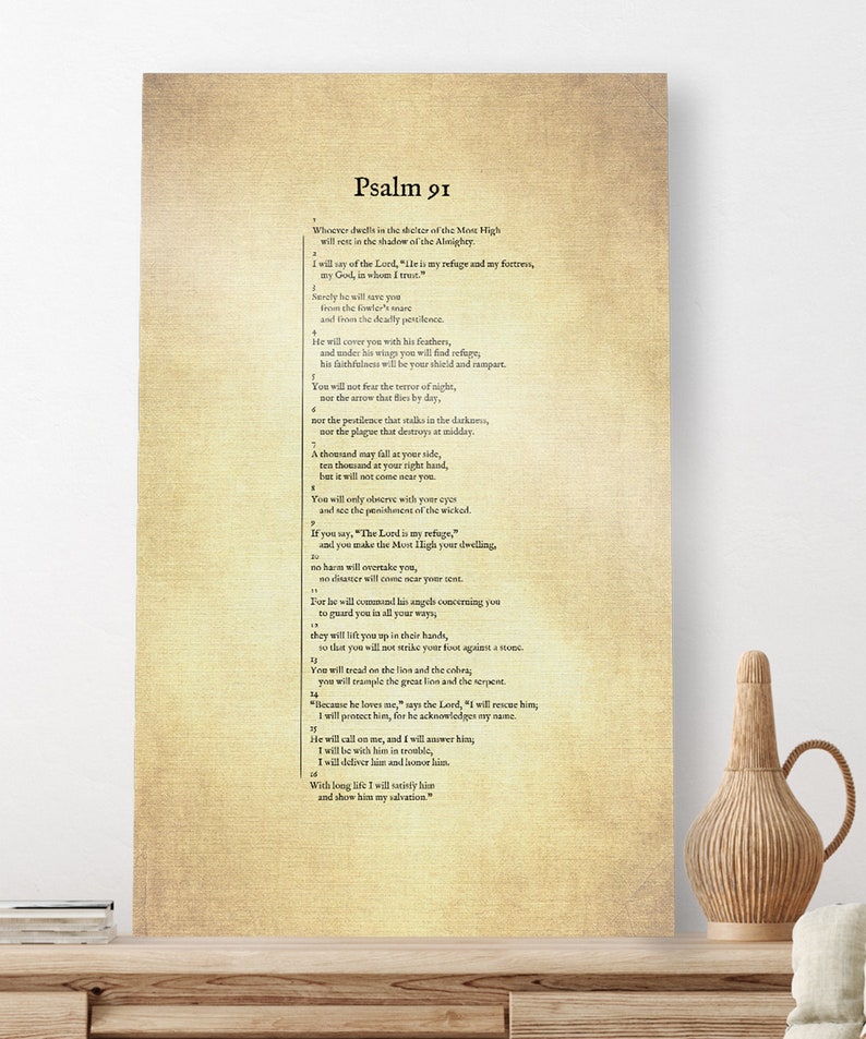 Psalm 91 on Canvas Christian Wall Art Inspirational Decor - Etsy