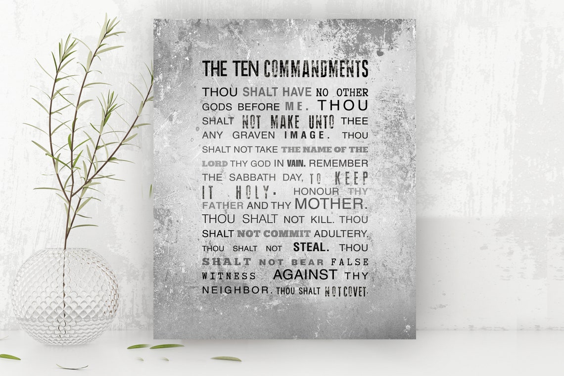 10 Commandments Sign Scripture Sign Religious Wall Decor | Etsy