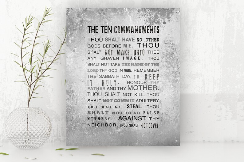 10 Commandments Sign Scripture Sign Religious Wall Decor | Etsy