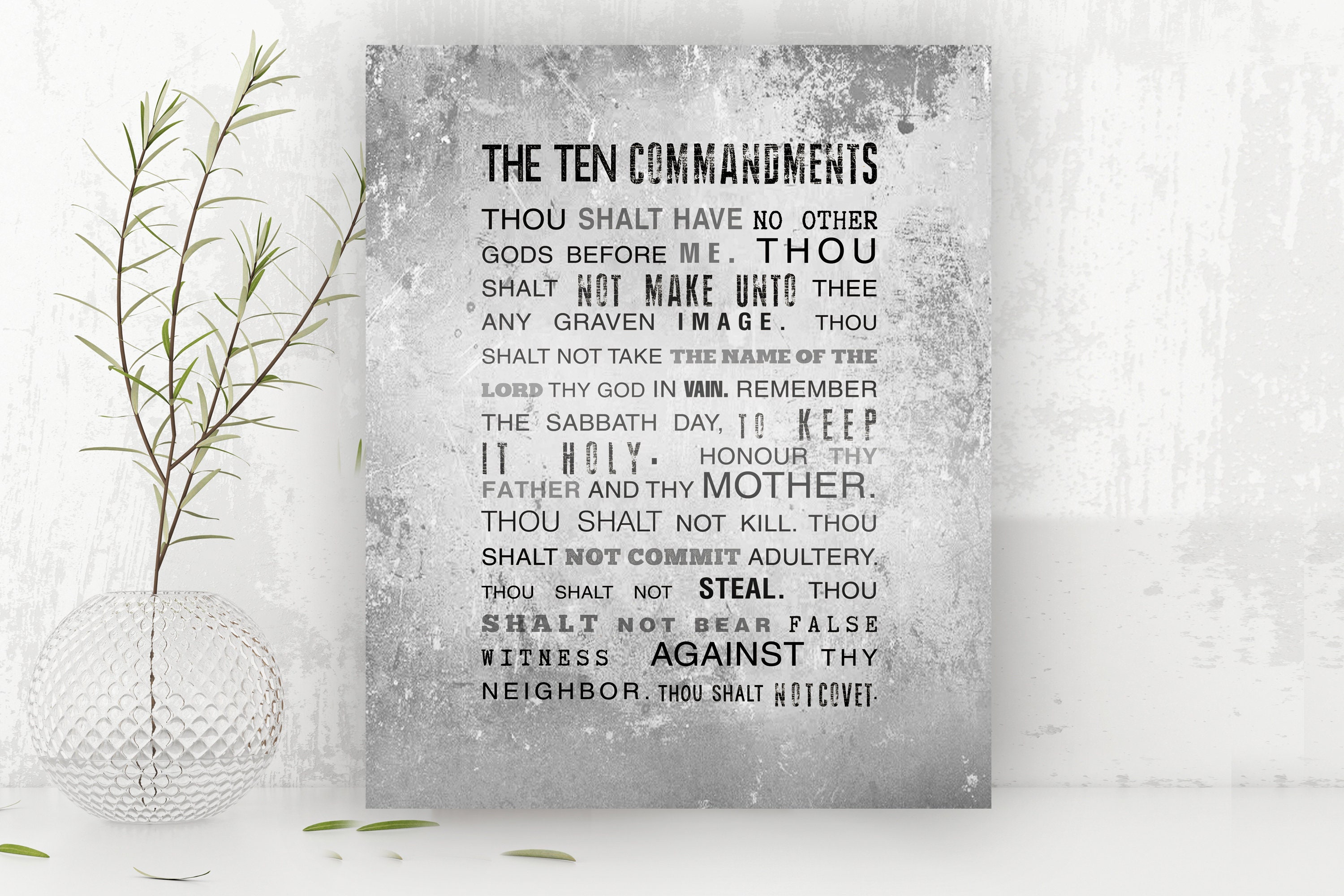 10 Commandments Sign Scripture Sign Religious Wall Decor - Etsy