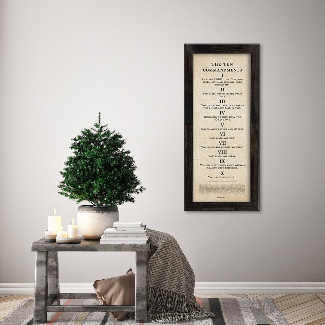 Ten Commandments Wall Art, 10 Commandments Framed, Framed Decalogue ...