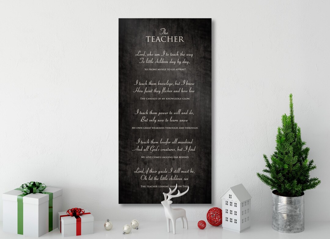 Rustic Teacher Poem Wood Sign: Christian Gift - Etsy