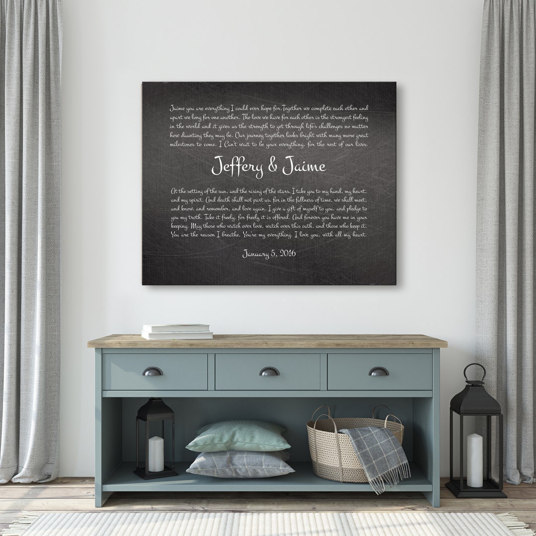 Wedding Vow Sign, Custom Wedding Vow Sign, Iron Anniversary Gift, 6th ...