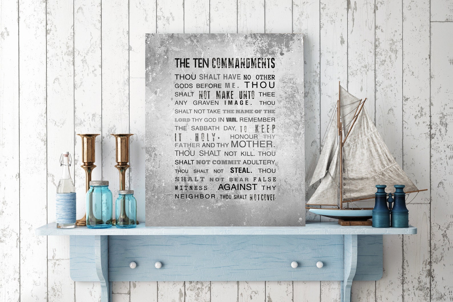 10 Commandments Sign Scripture Sign Religious Wall Decor | Etsy