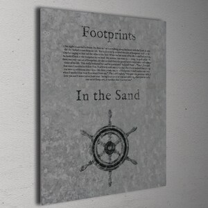 Footprints in the Sand, Galvanized Metal Sign, Footprints Poem, for Him ...