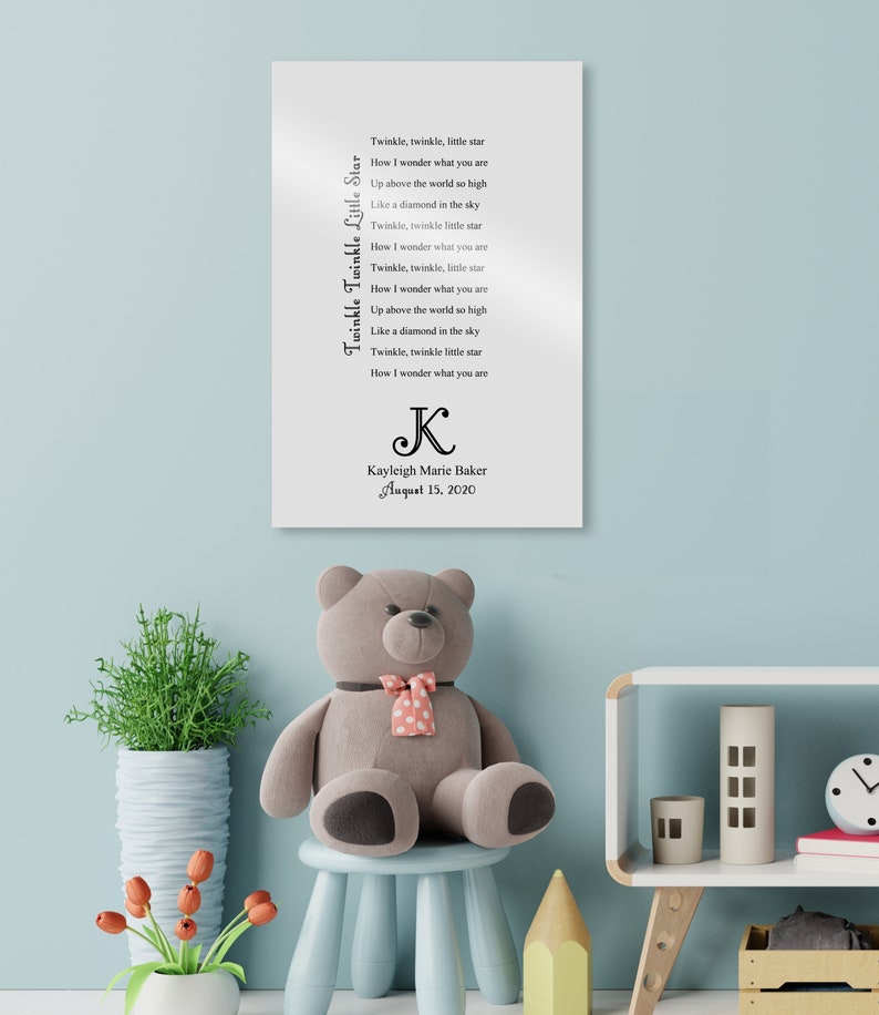 Baby Name Sign Twinkle Twinkle Little Star Personalized | Etsy