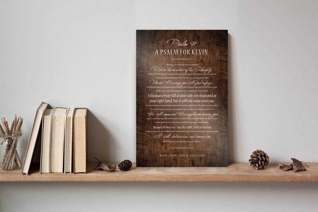 Soldier's Psalm 91, Personalized Man Cave Art, Bible Verse Decor, Psalm ...