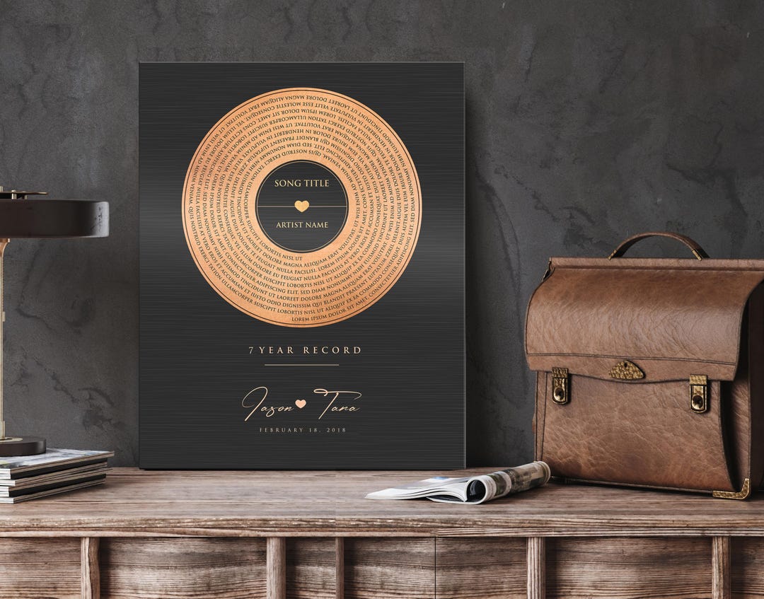 7 Years Anniversary Record, Personalized Song, 7 Anniversary Gifts ...