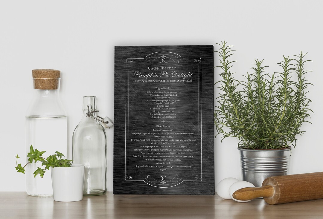 Handwritten Recipe Sign, Recipe Plaque, Recipe Wall Art, Handwritten ...