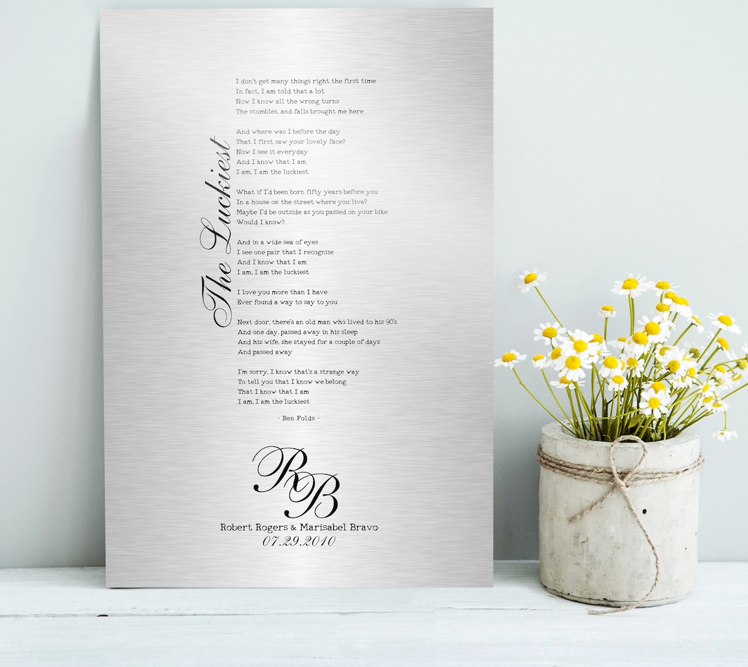 Personalized Tin Anniversary Gift, Wedding Song on Tin, Anniversary Tin ...