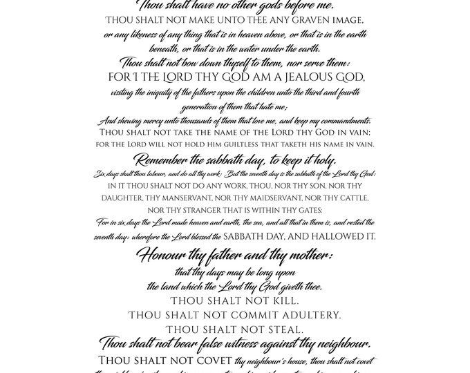 Ten Commandments KJV Printable, Exodus 20 Printable, Download and Print ...