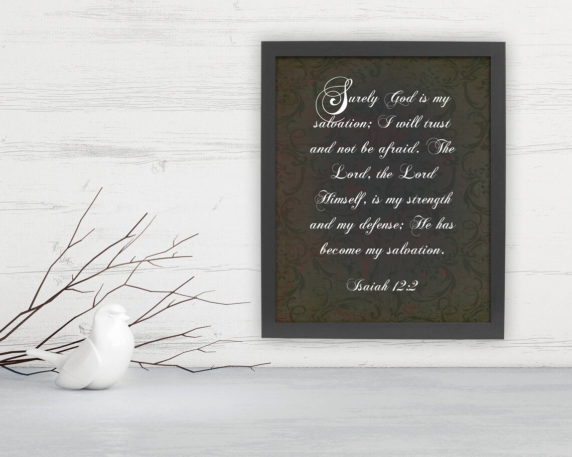 Isaiah 12:2 Framed God is My Salvation Fine Art Prints | Etsy
