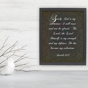 Isaiah 12:2 Framed God is My Salvation Fine Art Prints - Etsy