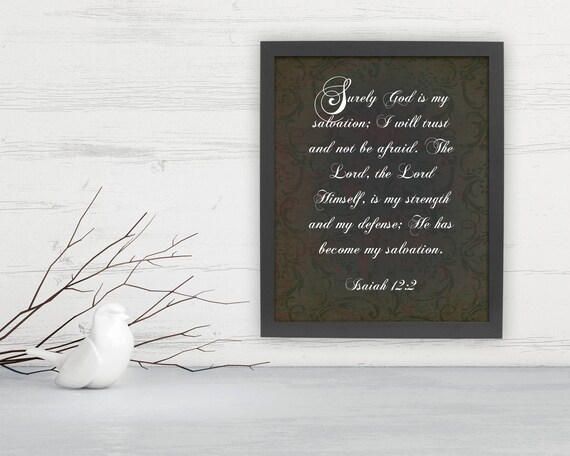 Isaiah 12:2 Framed God is My Salvation Fine Art Prints | Etsy