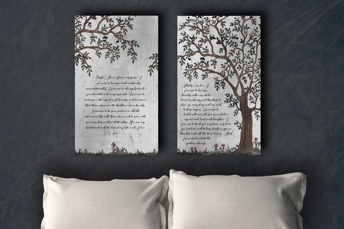 Personalized Wedding Gift Marriage Tree Art With 1 - Etsy