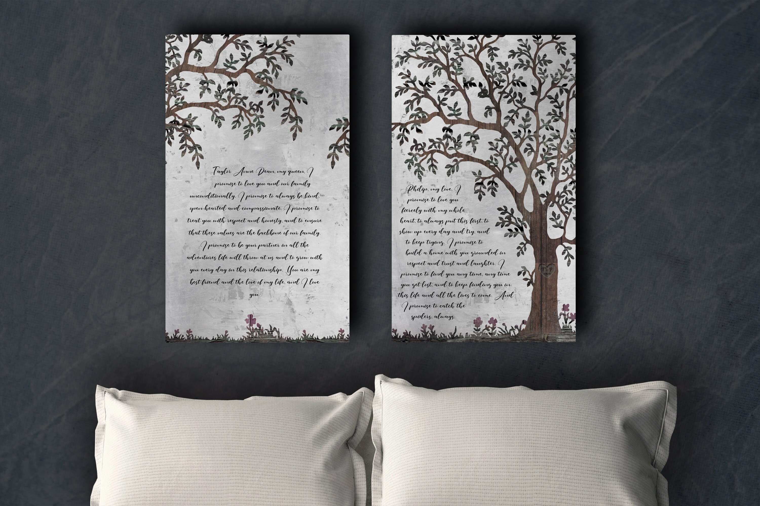 Personalized Wedding Gift Marriage Tree Art With 1 - Etsy