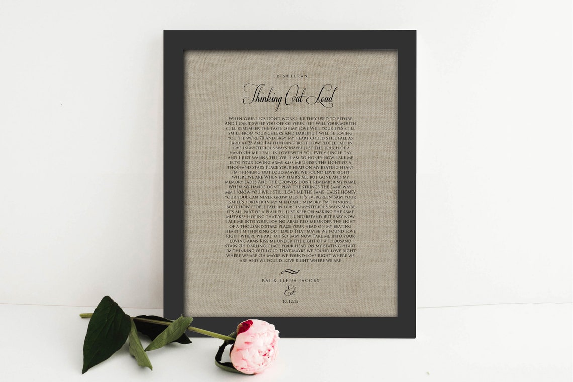 Linen Anniversary Gift Linen Print First Dance Gift Framed - Etsy