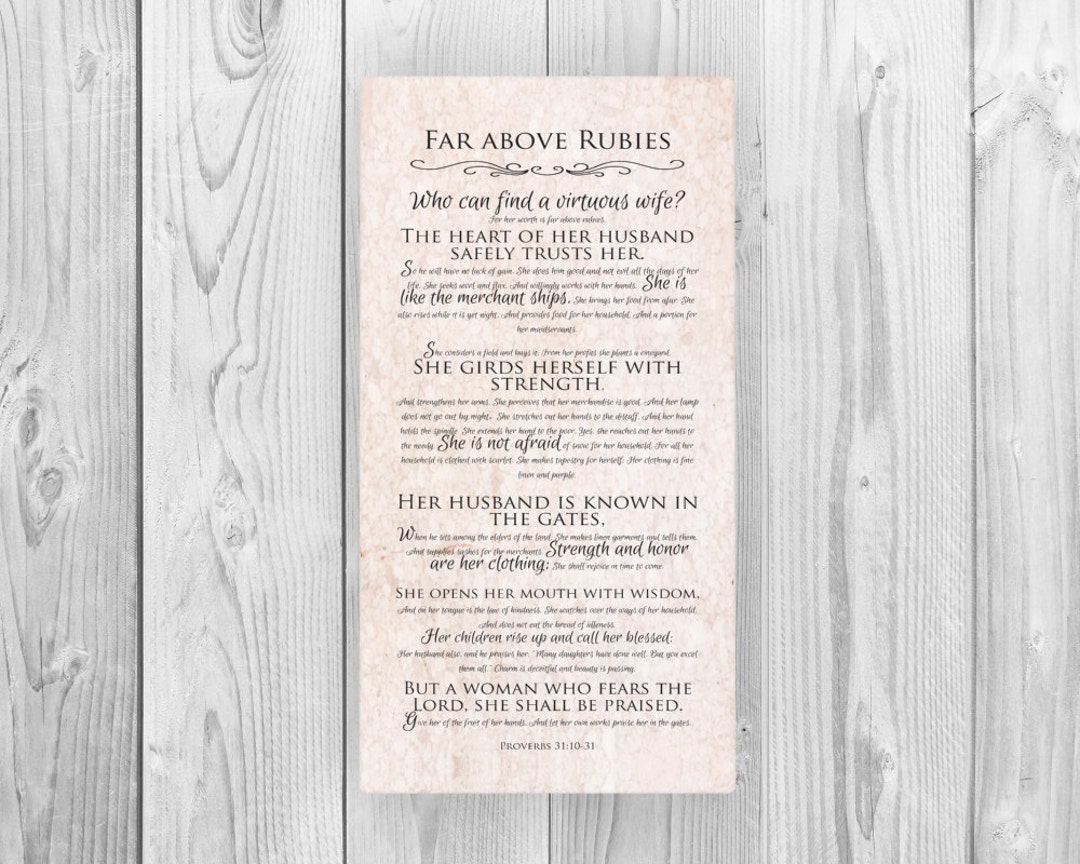 Proverbs 31 Scripture Print on Canvas ; Religious Gift ; Gift for Mom ...