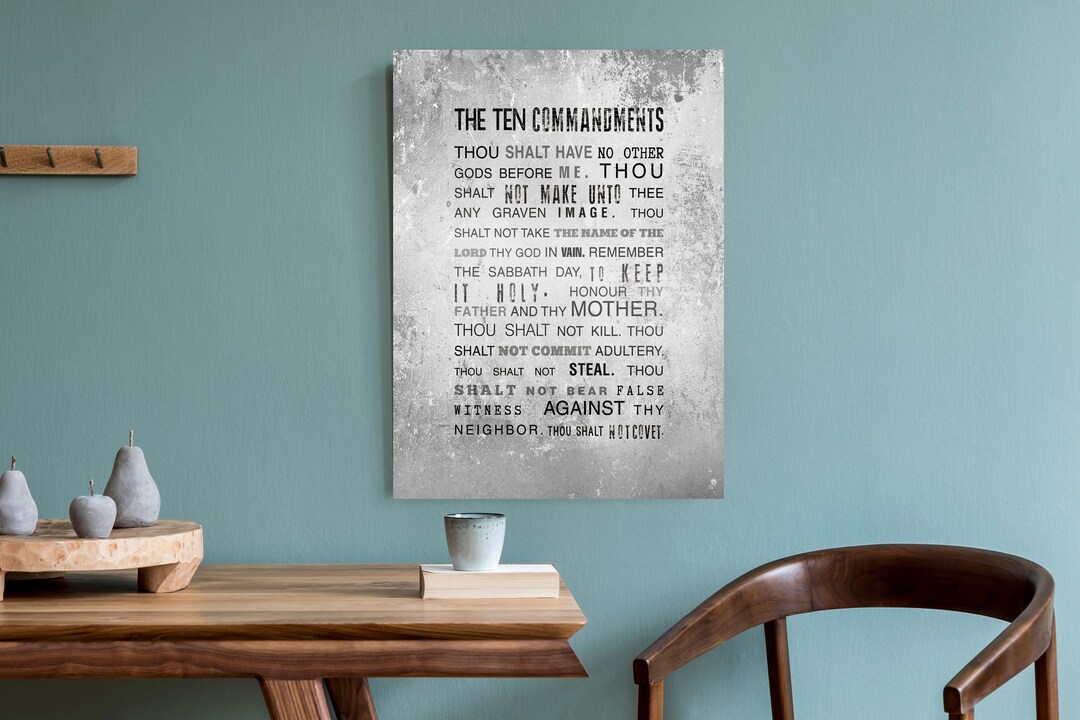 10 Commandments Sign, Scripture Sign, Religious Wall Decor, Gift for ...