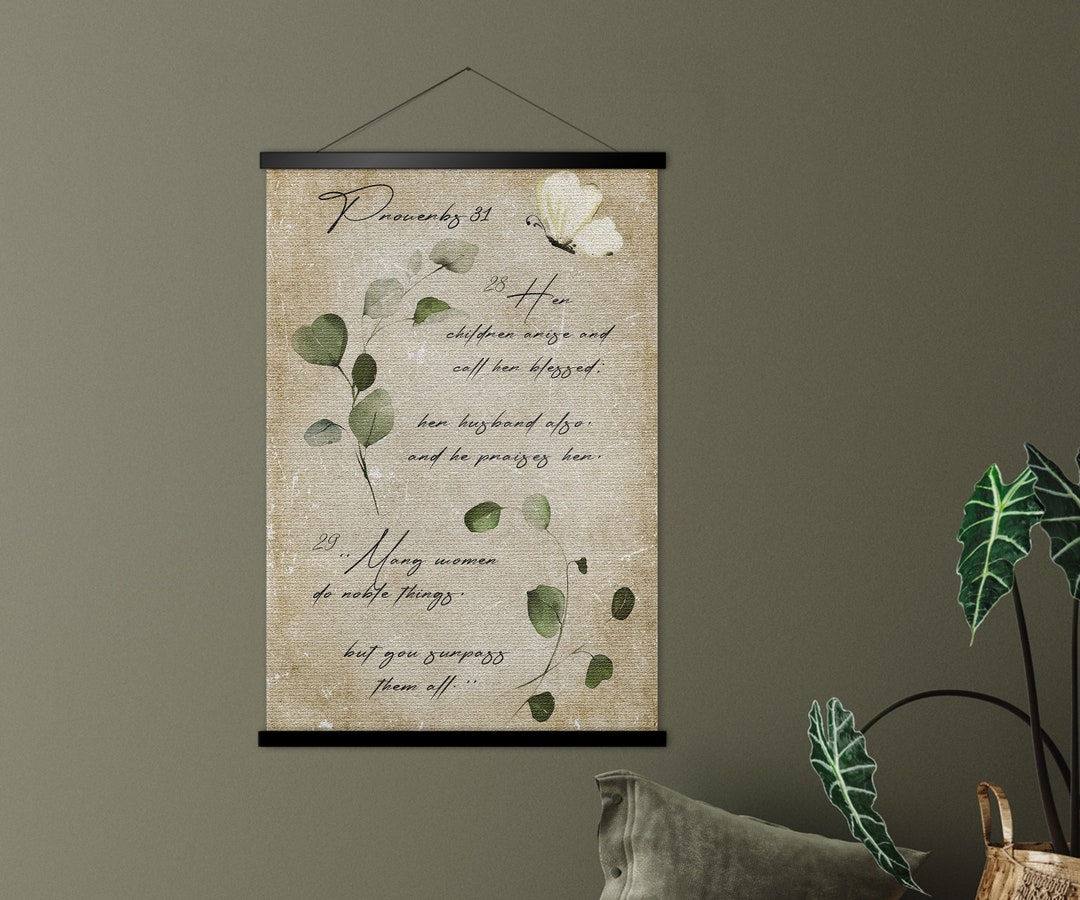 Proverbs 31 Wall Decor, Scroll Tapestry, Prov 31 Woman, Wall Hanging ...
