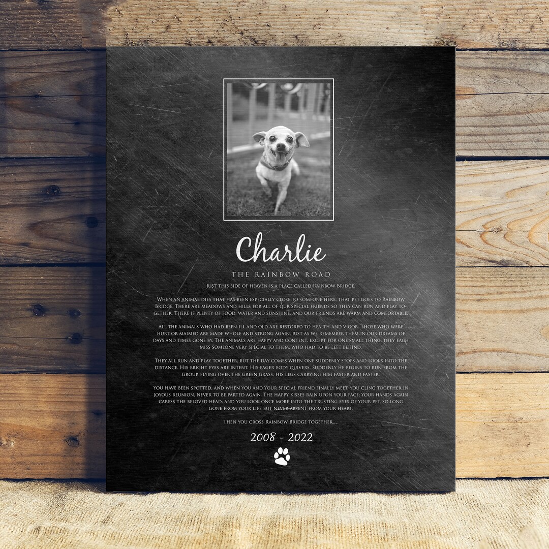 The Rainbow Bridge, Photo Pet Memorial, Pet Loss, Sympathy for Pet, in ...