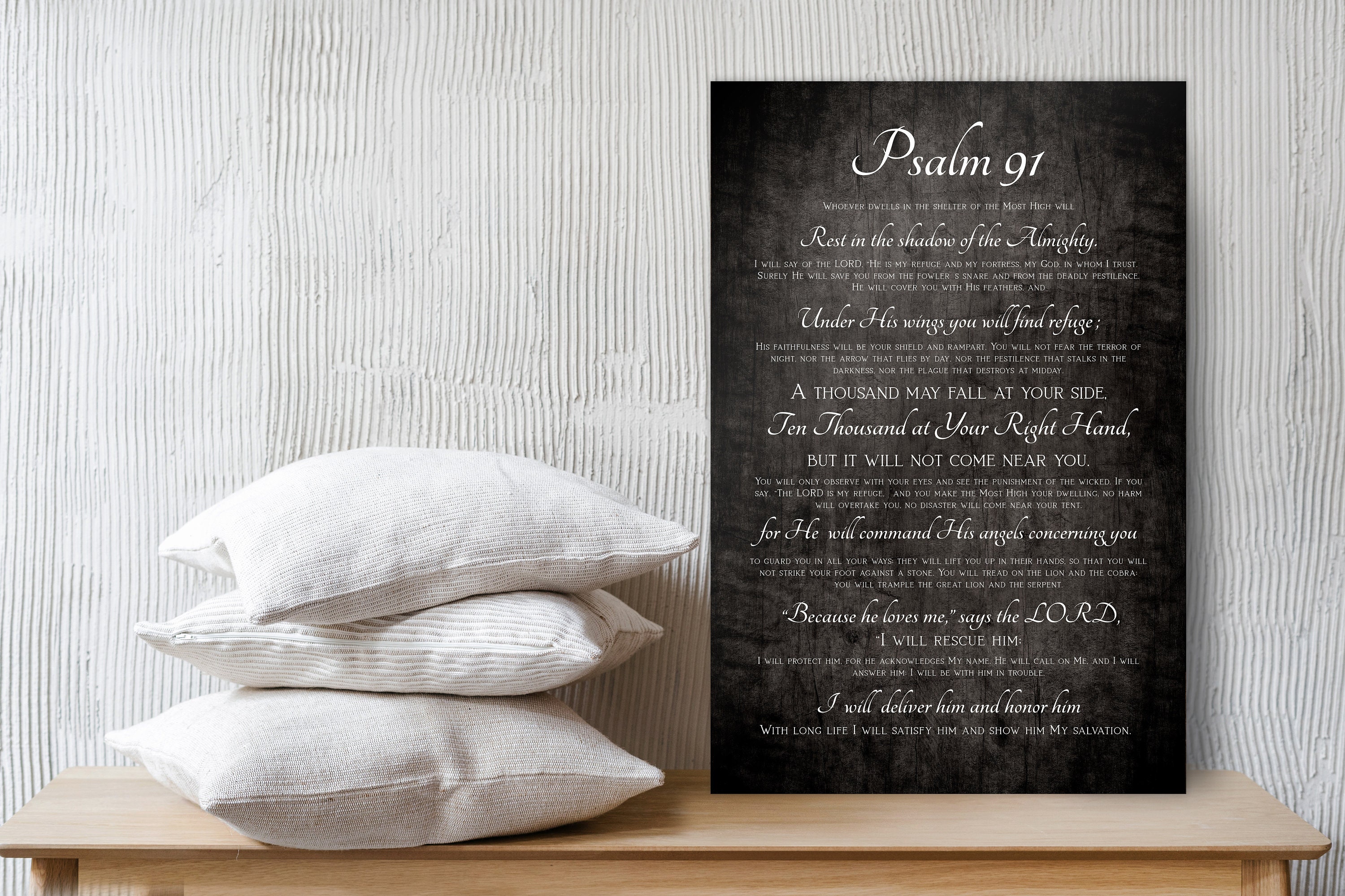 Handcrafted Psalm 91 Wooden Wall Decor: Christian Art - Etsy