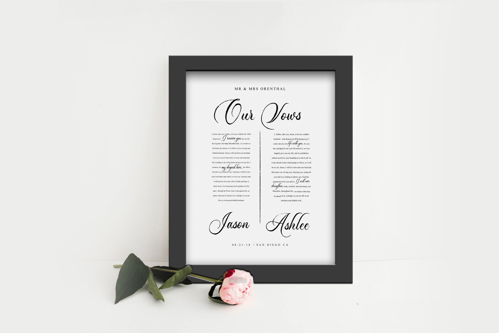 Printed Wedding Vow Wedding Vow Print Paper Gift for 1st - Etsy