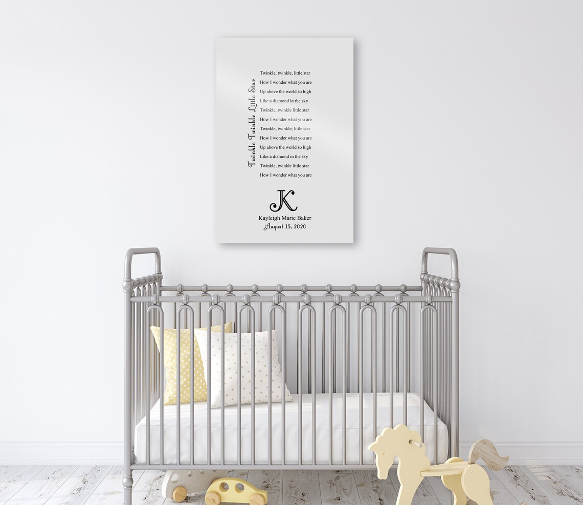 Baby Name Sign Twinkle Twinkle Little Star Personalized | Etsy