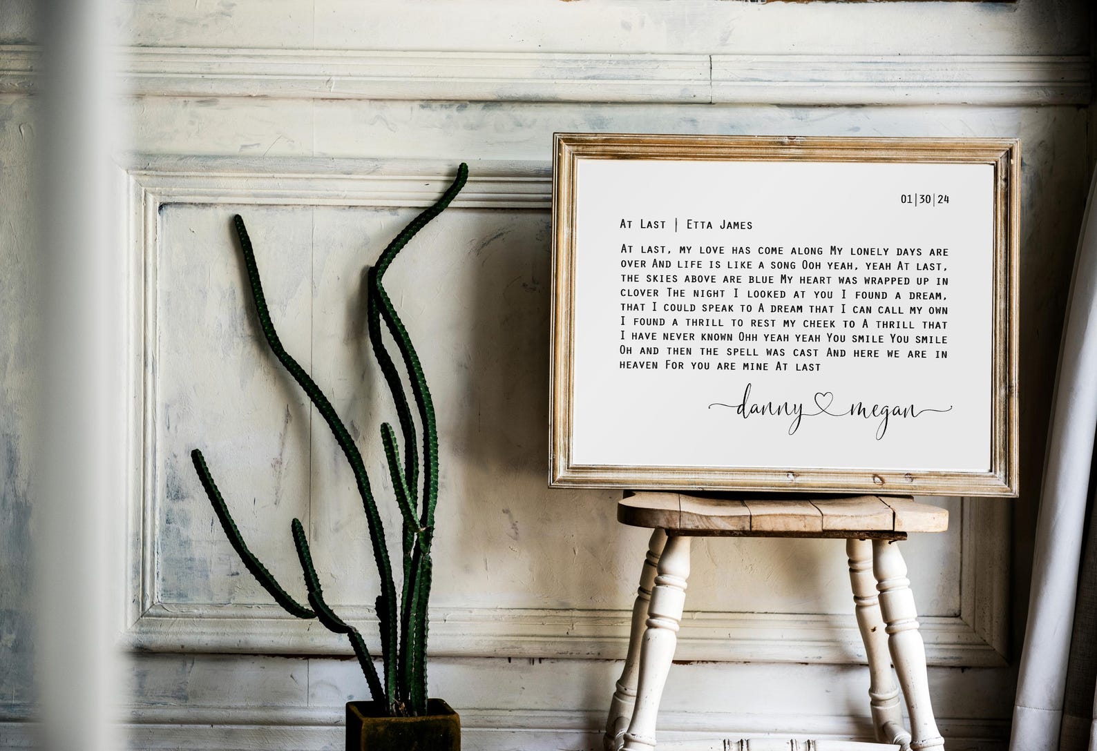 Modern Song Lyric Print, Heart Connected Names With Lyrics Print ...