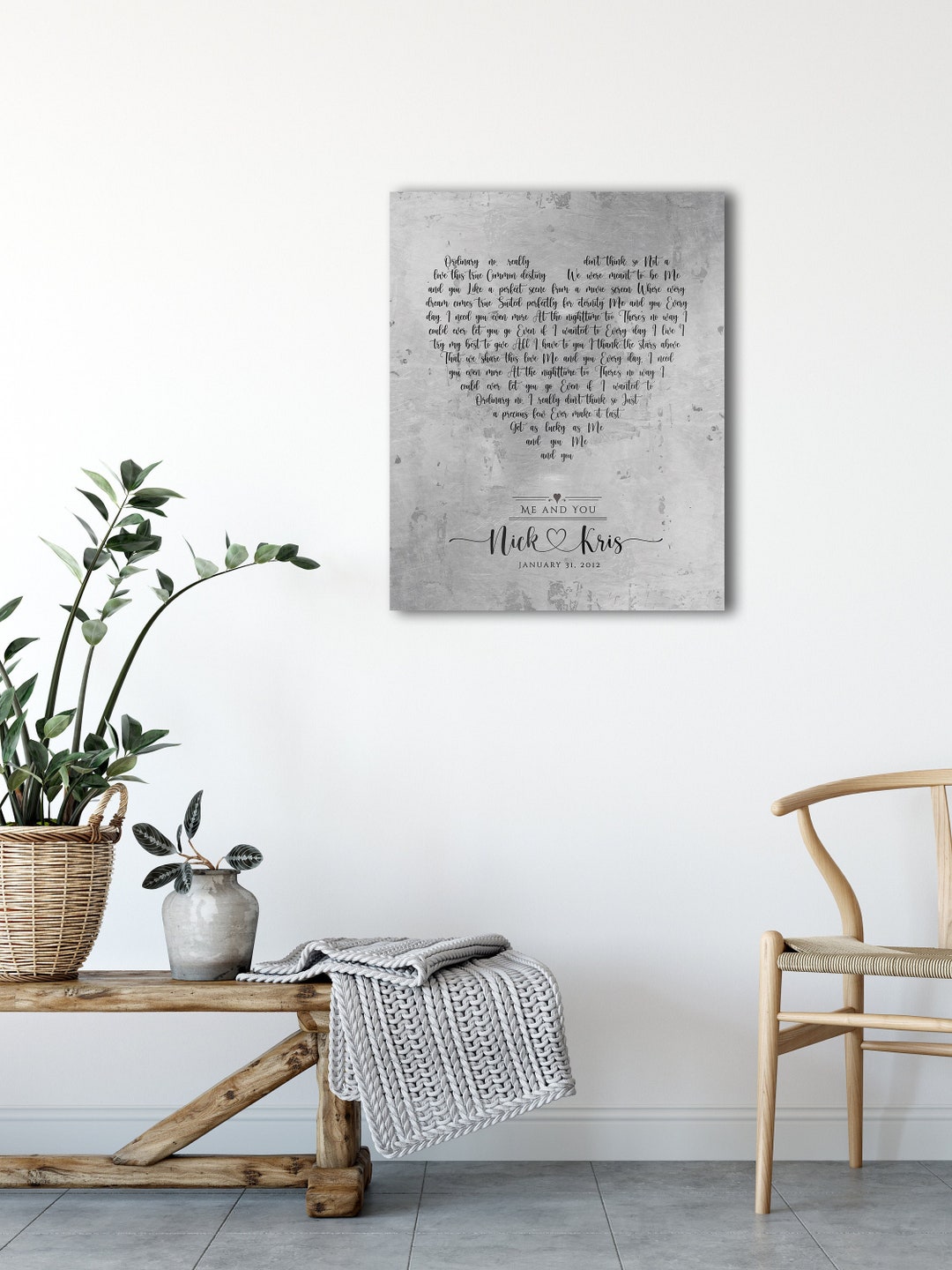 Rustic Tin Love Song Sign, Couples Anniversary Gift, Song Picture ...