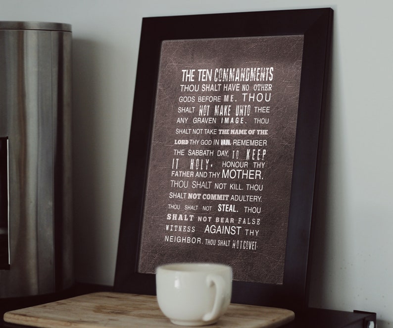 10 Commandments Framed Wall Art Ten Commandments Farmhouse - Etsy