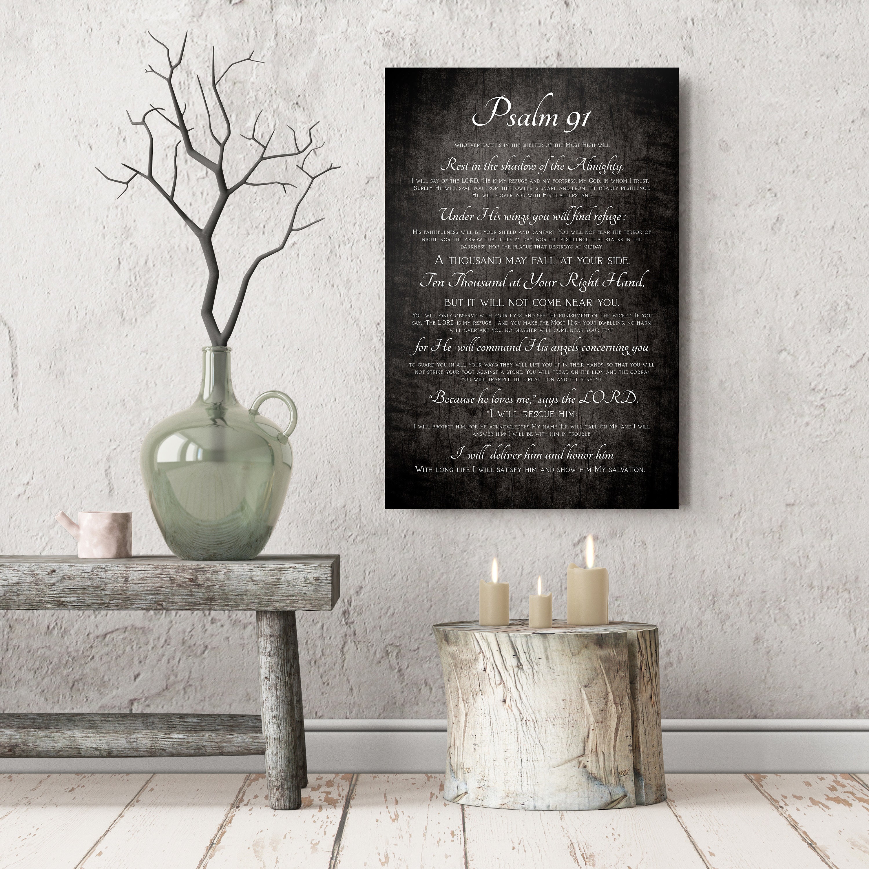 Handcrafted Psalm 91 Wooden Wall Decor: Christian Art - Etsy