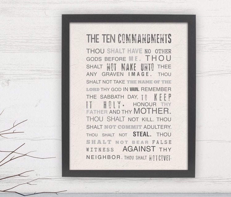Printable 10 commandments Art Bible Verse Digital Download | Etsy