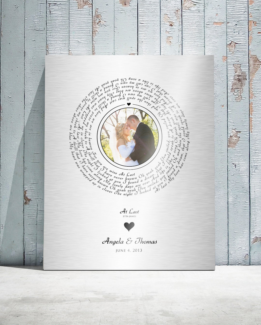 Tin Gift, Custom Vinyl Record Song Art, 10 Year Wedding Anniversary ...