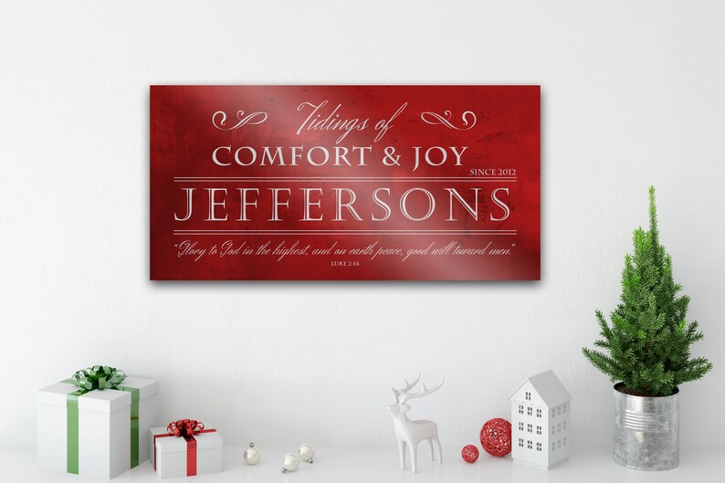 Christian Christmas Sign Chirstmas Wall Decor Personalized | Etsy