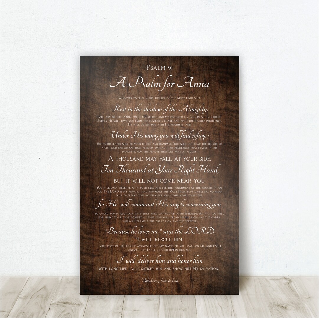 Personalized Psalm 91 Gift, Gift for Wife, 5 Year Anniversary Gift ...