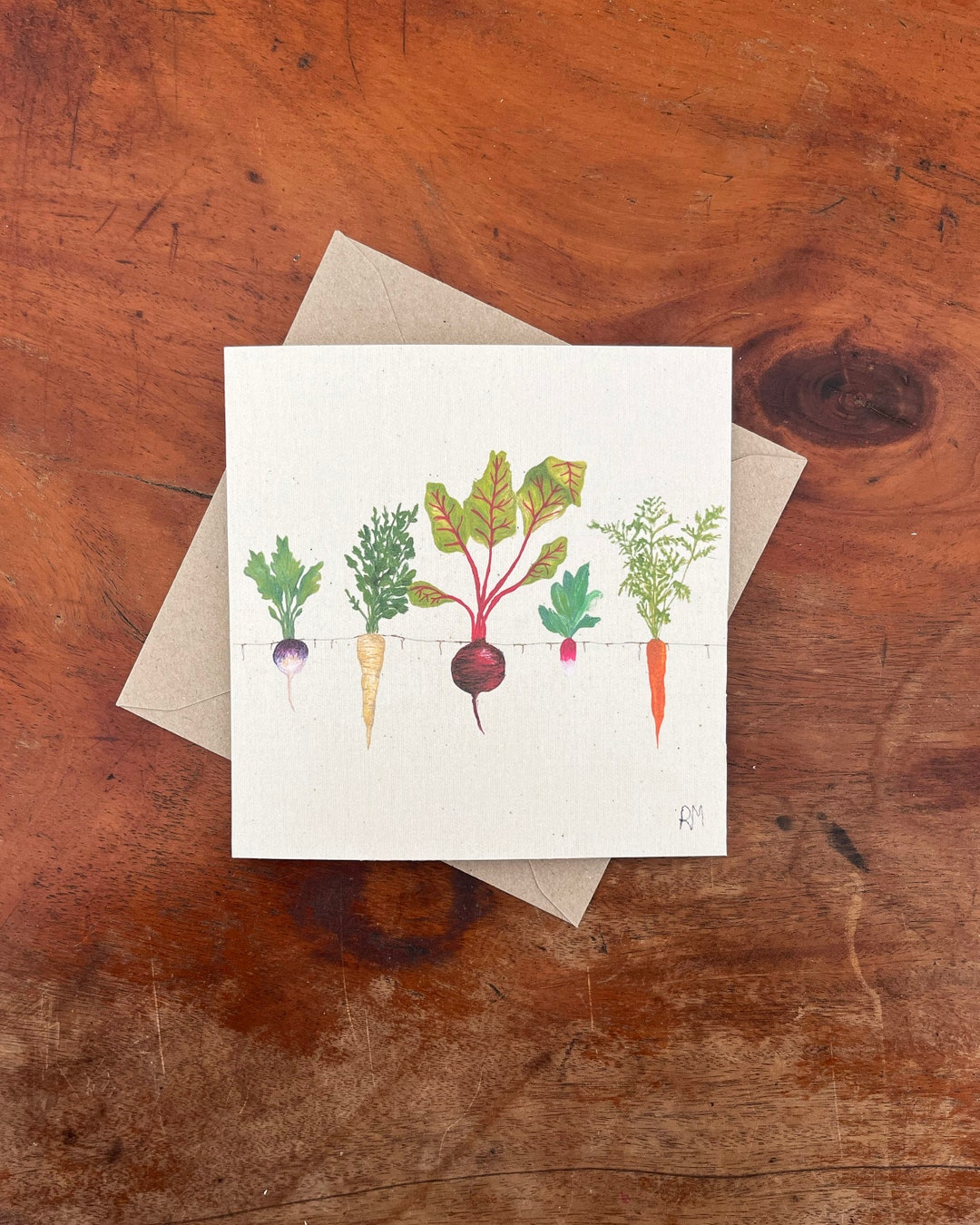 Veggie Greetings Card Vegetable Card Gardeners Card Allotment Card ...