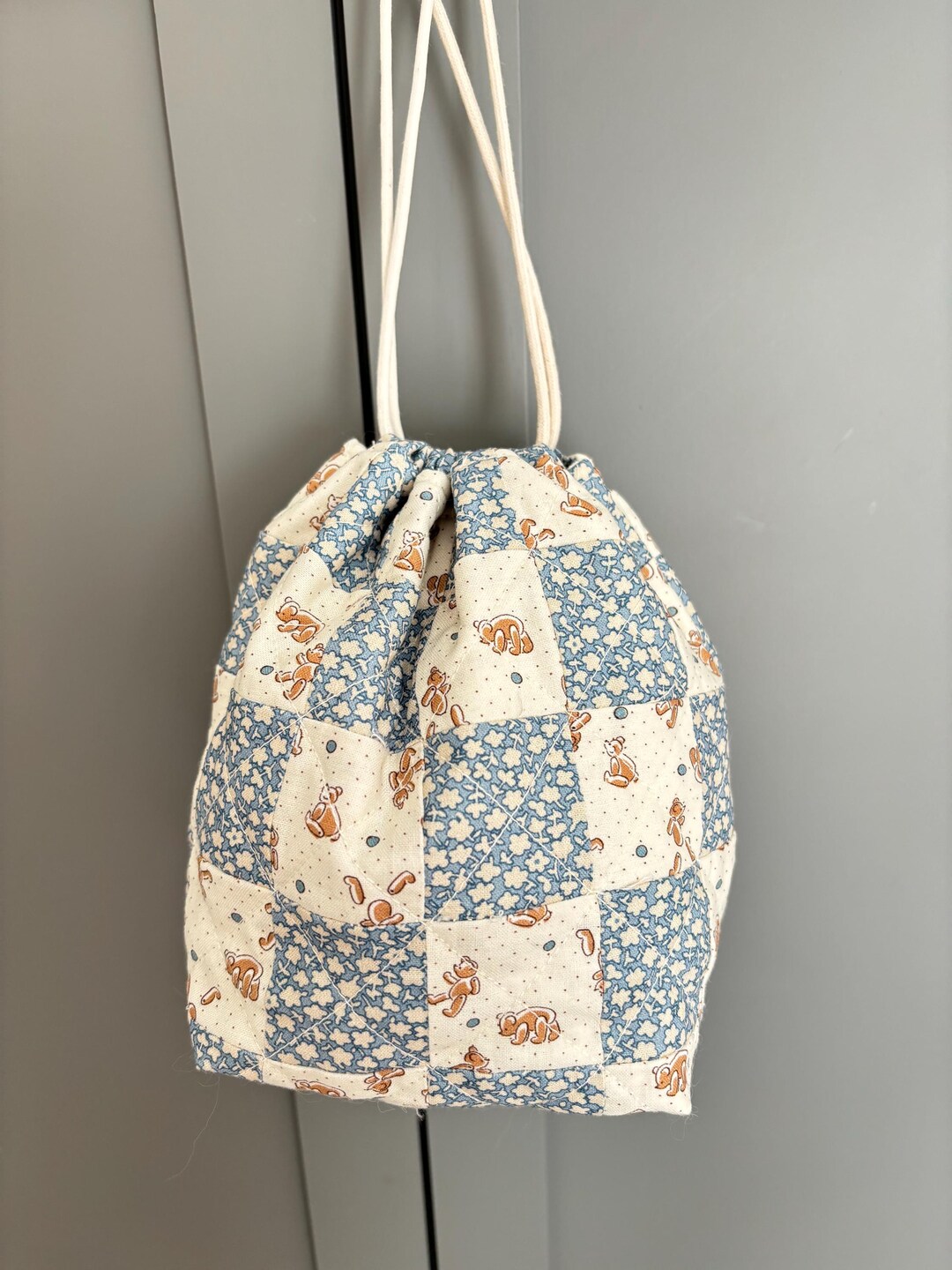 Handmade, Patchwork, Quilted, Jeu De Fil Dear Bear/floral, Teddy Bears ...