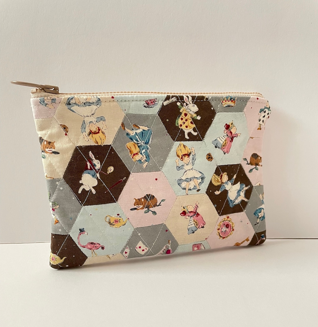 Handmade, Epp, Hexagon, Quilted, Zipper Pouch. Beautiful Fabric ...
