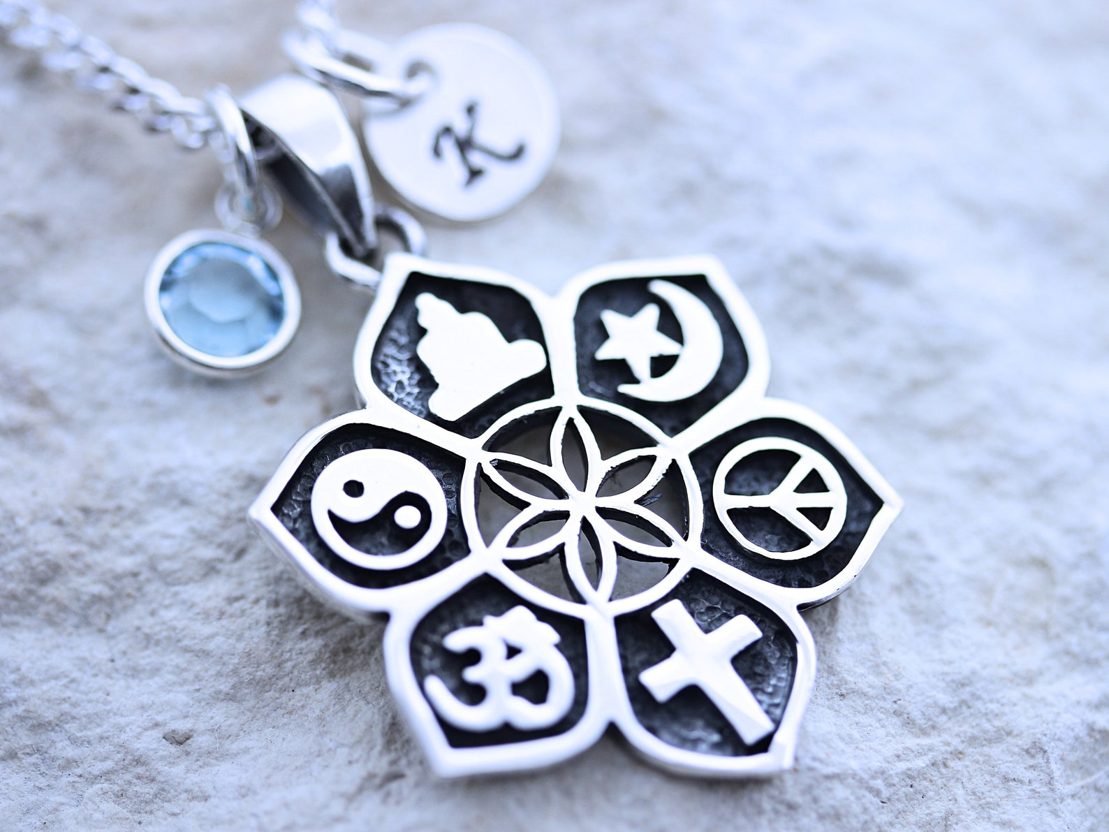 Coexist Pendant Necklace. Sterling Silver Coexist. Choose | Etsy