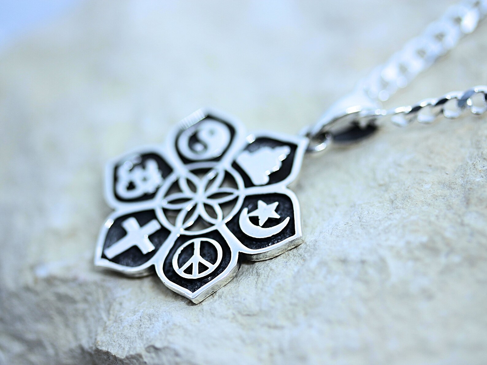 Coexist Pendant Necklace. Sterling Silver Coexist. Choose | Etsy