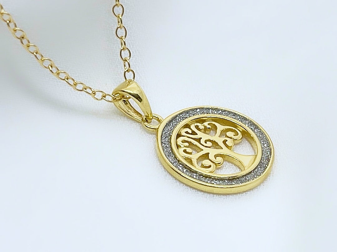 14k Yellow Gold Tree of Life Necklace. Gold Tree Necklace. Gold Family ...