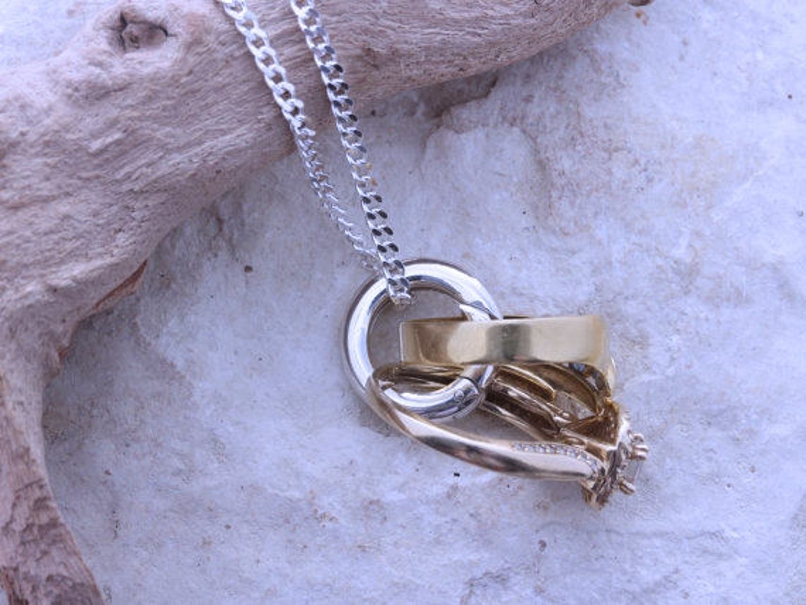 Sterling Silber kleine Ring Halter Halskette Ring Halter | Etsy