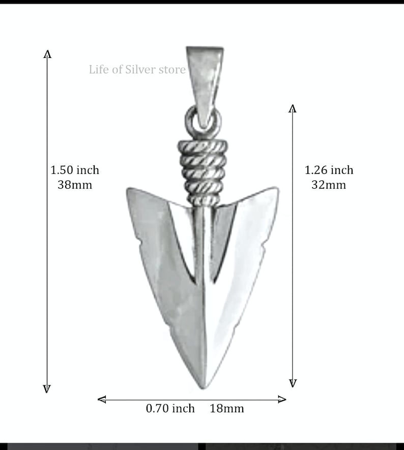Men Arrowhead Necklace. Arrowhead Made of 925 Sterling Silver. - Etsy