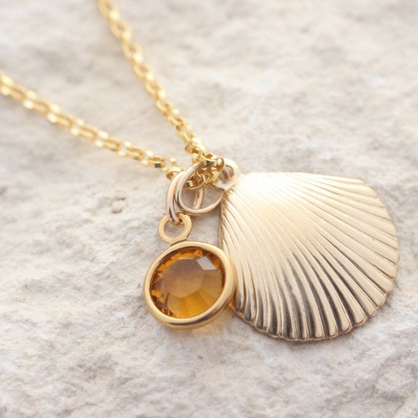 Gold Shell Necklace - Etsy