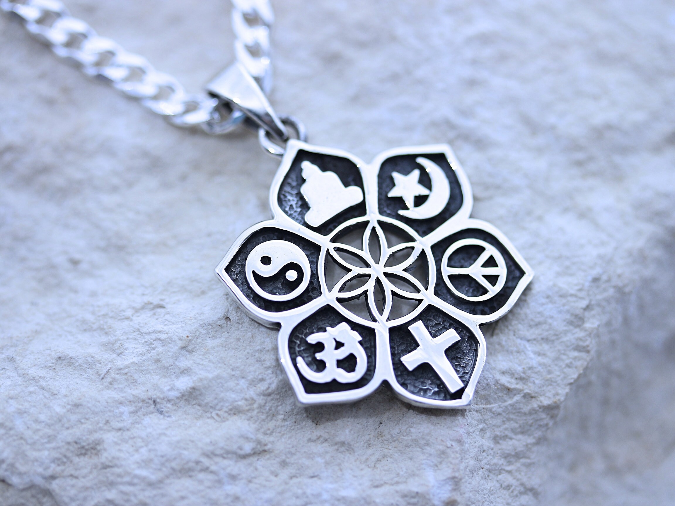 Coexist Pendant Necklace. Sterling Silver Coexist. Choose | Etsy