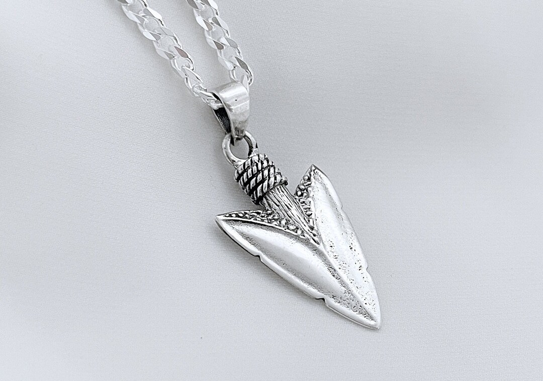 Men Arrowhead Necklace. Arrowhead Made of 925 Sterling Silver. - Etsy